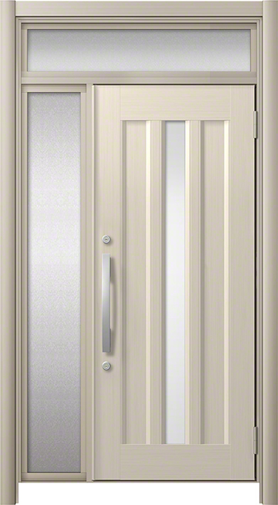 リシェント3 C12N型 アルミ仕様(アルミ色) | 片袖ランマ付 | シャイングレー | 標準幅×標準高さ -玄関ドアならエクスショップ