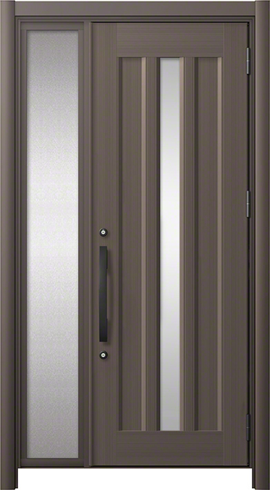 リシェント3 C12N型 アルミ仕様(アルミ色) | 片袖 | オータムブラウン | 標準幅×標準高さ -玄関ドアならエクスショップ