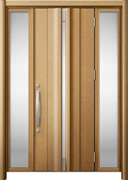 リシェント3 G13型 断熱仕様k4型(木目調) | 両袖 | クリエラスク | 標準幅×標準高さ -玄関ドアならエクスショップ