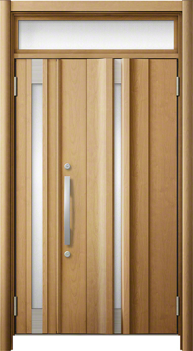 リシェント玄関ドア3 G13型 断熱仕様k4仕様(木目調) | 親子ランマ付 | クリエラスク | 標準幅×標準高さ -玄関ドアならエクスショップ