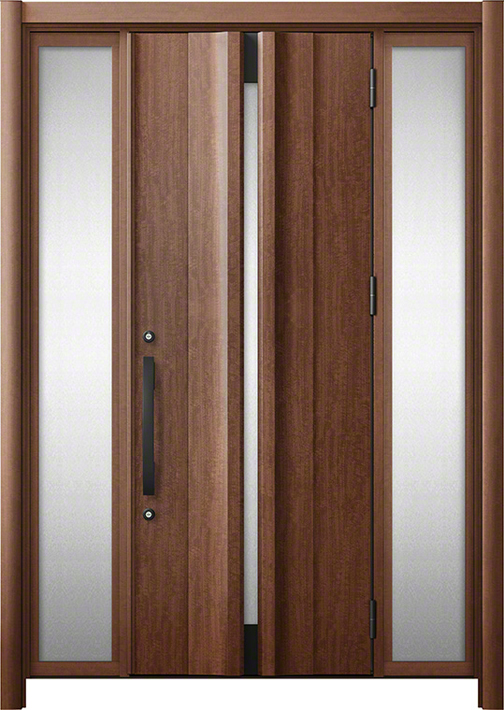 リシェント玄関ドア3 G13型 断熱仕様k4仕様(木目調) | 両袖 | ポートマホガニー | 標準幅×標準高さ -玄関ドアならエクスショップ