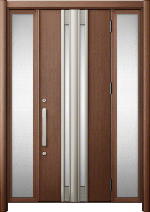 リシェント3 G77型 断熱仕様k4型(木目調) | 両袖 | ポートマホガニー | 標準幅×標準高さ -玄関ドアならエクスショップ