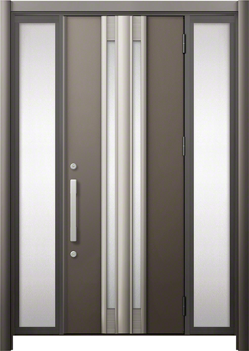 リシェント3 G77型 断熱仕様k4型(アルミ色) | 両袖 | オータムブラウン | 標準幅×標準高さ -玄関ドアならエクスショップ