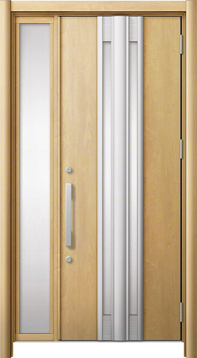 リシェント3 G77型 断熱仕様k4型(木目調) | 片袖 | クリエペール | 標準幅×標準高さ -玄関ドアならエクスショップ