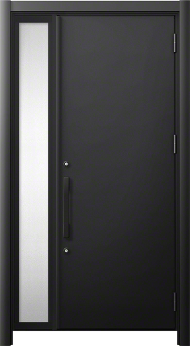 リシェント3 M17型 断熱仕様k4型(アルミ色) | 片袖 | マットブラック | 標準幅×標準高さ -玄関ドアならエクスショップ