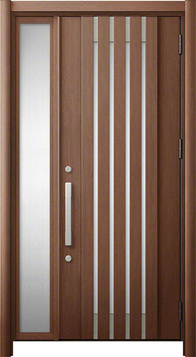 リシェント3 M27型 断熱仕様k4型(木目調) | 片袖 | ポートマホガニー | 標準幅×標準高さ -玄関ドアならエクスショップ