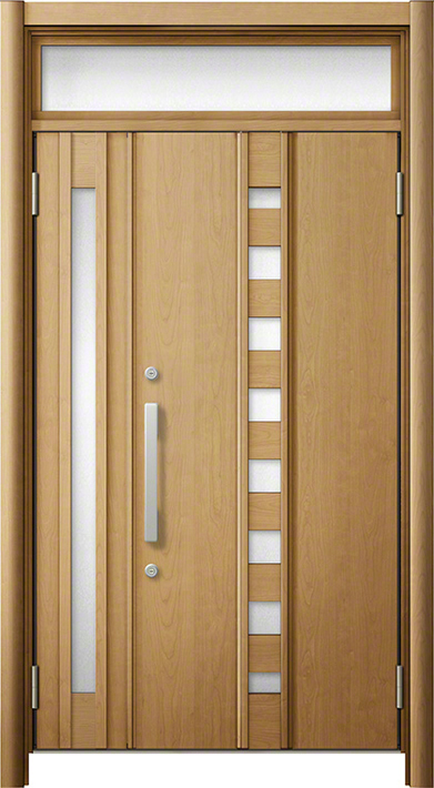 リシェント3 M28型 断熱仕様k4型(木目調) | 親子ランマ付 | クリエラスク | 標準幅×標準高さ -玄関ドアならエクスショップ