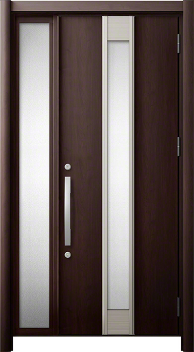 リシェント3 M77型 断熱仕様k4型(木目調) | 片袖 | クリエダーク | 標準幅×標準高さ -玄関ドアならエクスショップ