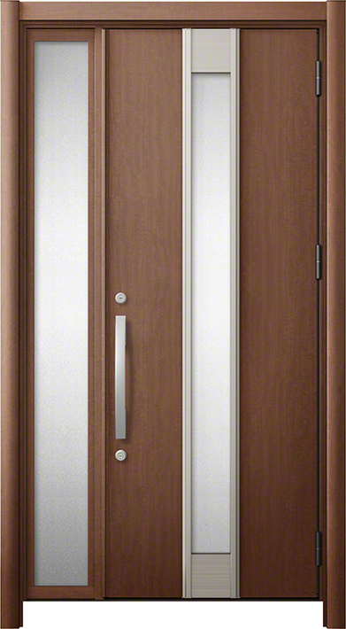 リシェント3 M77型 断熱仕様k4型(木目調) | 片袖 | ポートマホガニー | 標準幅×標準高さ -玄関ドアならエクスショップ