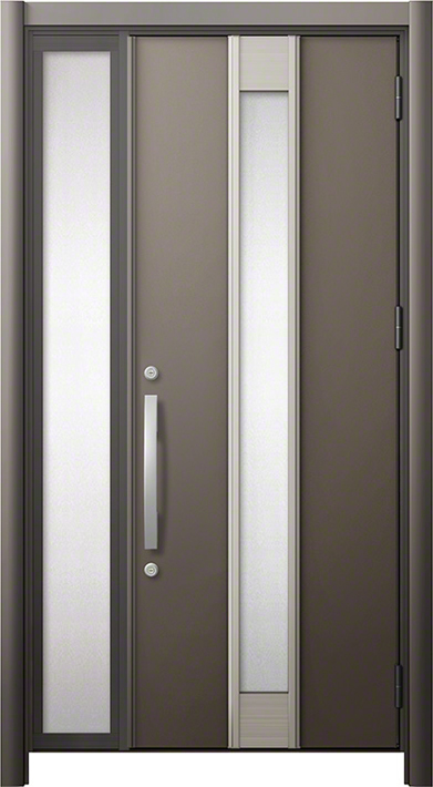 リシェント3 M77型 断熱仕様k4型(アルミ色) | 片袖 | オータムブラウン | 標準幅×標準高さ -玄関ドアならエクスショップ