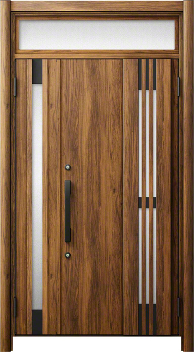 リシェント3 M83型 断熱仕様k4型 採風タイプ(セレクト色) | 親子ランマ付 | チーク | 標準幅×標準高さ -玄関ドアならエクスショップ