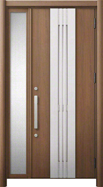 リシェント3 M84型 断熱仕様k4型 採風タイプ(木目調) | 片袖 | クリエモカ | 標準幅×標準高さ -玄関ドアならエクスショップ