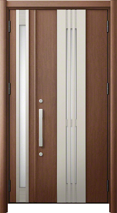 リシェント3 M84型 断熱仕様k4型 採風タイプ(木目調) | 親子 | ポートマホガニー | 標準幅×標準高さ -玄関ドアならエクスショップ