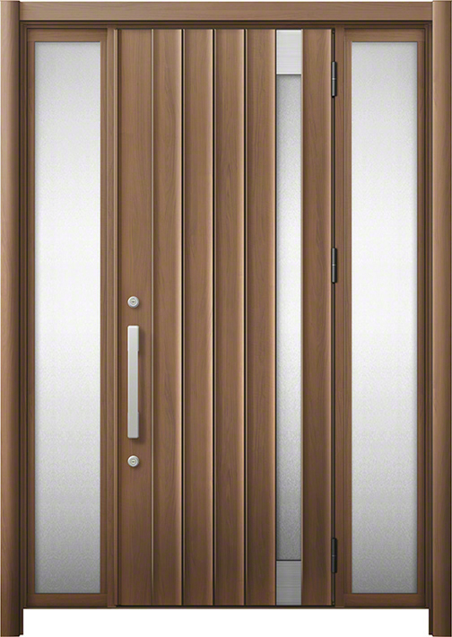 リシェント3 P77型 断熱仕様k4型(木目調) | 両袖 | クリエモカ | 標準幅×標準高さ -玄関ドアならエクスショップ