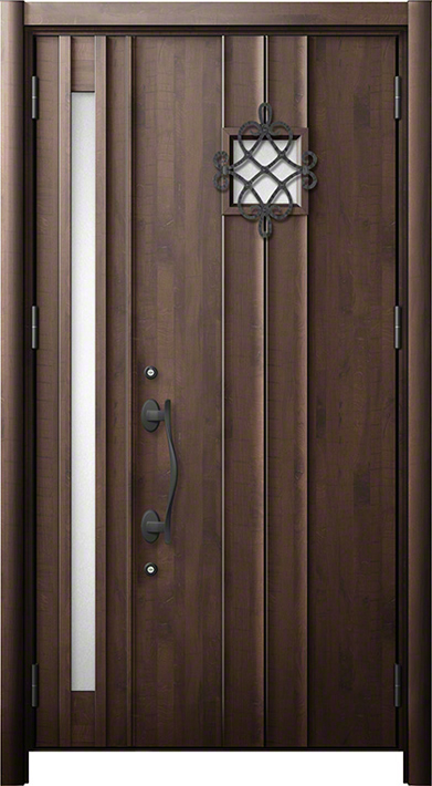 リシェント3 D77型 断熱仕様k4型(木目調) | 親子 | アンティークオーク | 標準幅×標準高さ -玄関ドアならエクスショップ