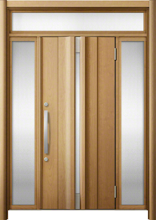 リシェント3 G13型 断熱仕様k2型(木目調) | 両袖ランマ付 | クリエラスク | 標準幅×標準高さ -玄関ドアならエクスショップ