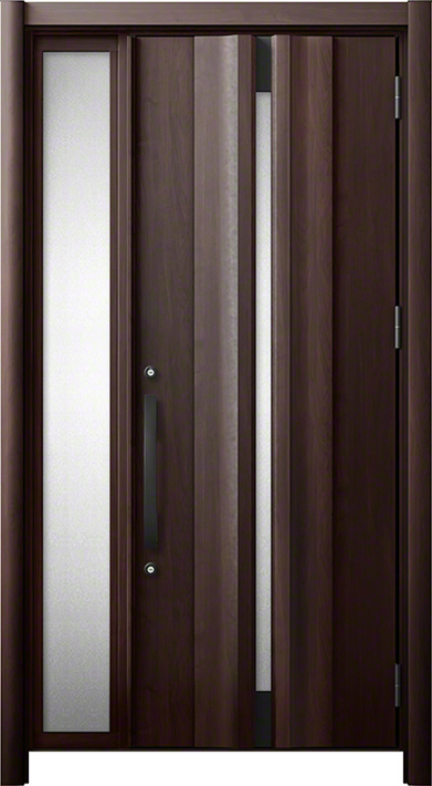 リシェント3 G13型 断熱仕様k2型(木目調) | 片袖 | クリエダーク | 標準幅×標準高さ -玄関ドアならエクスショップ