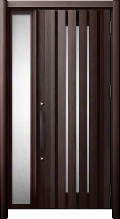 リシェント玄関ドア3 G14型 断熱仕様k2仕様(木目調) | 片袖 | クリエダーク | 標準幅×標準高さ -玄関ドアならエクスショップ