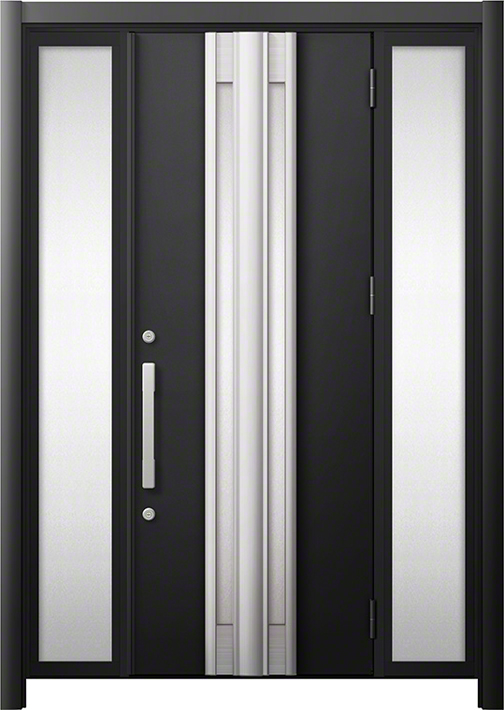 リシェント3 G77型 断熱仕様k2型(アルミ色) | 両袖 | マットブラック | 標準幅×標準高さ -玄関ドアならエクスショップ