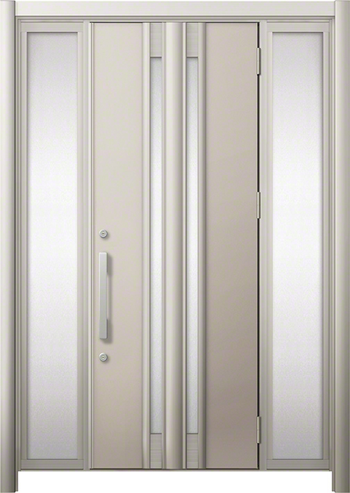 リシェント3 G77型 断熱仕様k2型(アルミ色) | 両袖 | シャイングレー | 標準幅×標準高さ -玄関ドアならエクスショップ