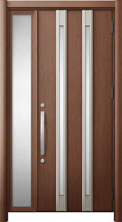 リシェント3 M24型 断熱仕様k2型(木目調) | 片袖 | ポートマホガニー | 標準幅×標準高さ -玄関ドアならエクスショップ