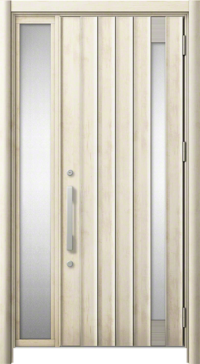 リシェント3 P77型 断熱仕様k2型(木目調) | 片袖 | エクリュアイボリー | 標準幅×標準高さ -玄関ドアならエクスショップ