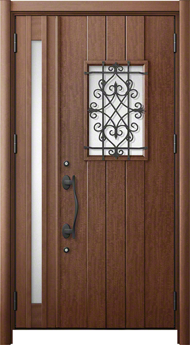 リシェント玄関ドア3 D41型 断熱仕様k2仕様(木目調) | 親子 | ポートマホガニー | 標準幅×標準高さ -玄関ドアならエクスショップ