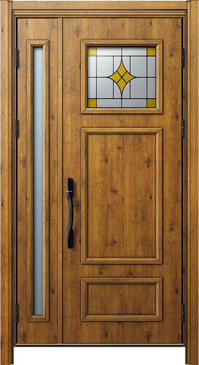 ドアリモ 断熱ドア E02 D4仕様(木目調) | 親子 | マキアートパイン | 標準幅×標準高さ -玄関ドアならエクスショップ