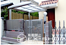 東京都小平市のLIXIL リクシル(TOEX)門扉施工例(シャレオR2型門扉 親子仕様[04・08-12] 柱使用タイプ:1563018-3)