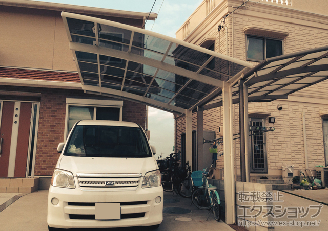 岡山県岡山市のLIXIL リクシル（トステム）カーポート施工例(カーブポートシグマIII 積雪～20cm対応:19185211-1)