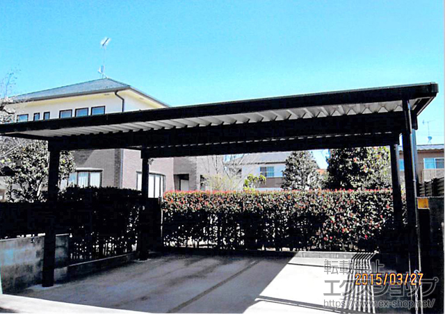 埼玉県東松山市の三協アルミカーポート施工例(G-1SS スタンダードタイプ 丸柱4本 積雪～50cm対応:22128324-1)