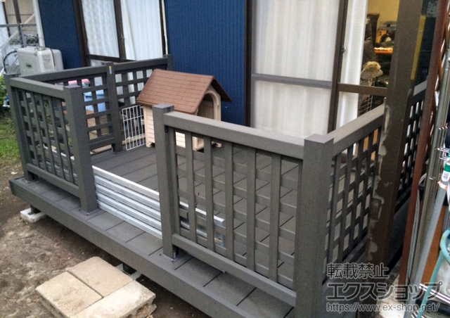 宮城県仙台市のYKKAPウッドデッキ施工例(リウッドデッキ 200＋リウッドデッキフェンス1型＜井桁格子＞:23533327-1)