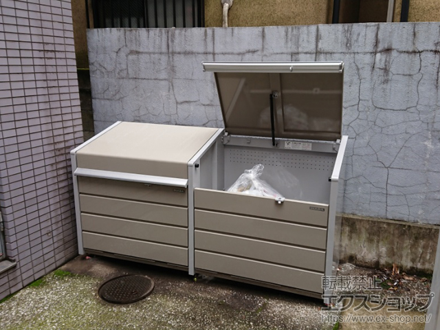 東京都品川区のイナバ物置・屋外倉庫施工例(ダストボックスミニ連結 メッシュ床タイプ DBN-106ML-2 400L×2 DBN-106ML-2:50309555-1)