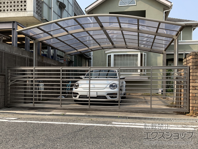 大阪府堺市のLIXIL リクシル(TOEX)カーゲート施工例(ワイドオーバードアS1型 電動式:58518053-1)