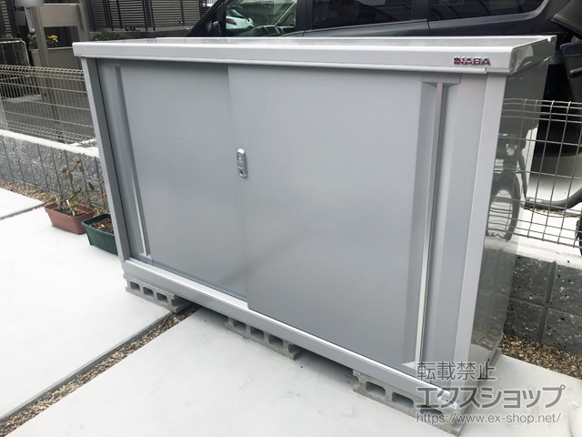 大阪府池田市のイナバ物置・屋外倉庫施工例(シンプリー 一般型 1740×515×1103 MJX-175B-FS:74794276-2)