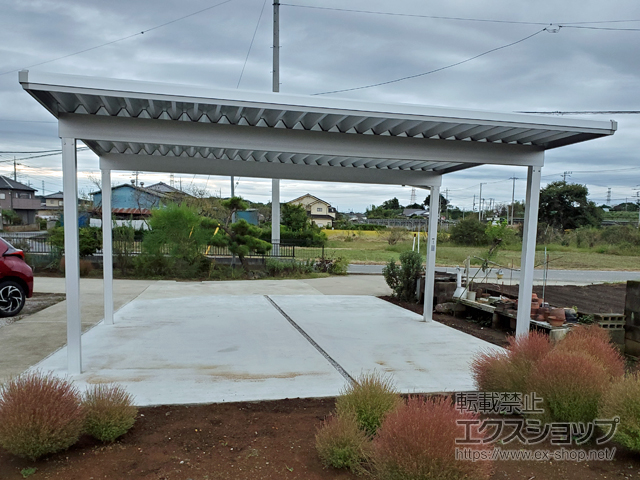 埼玉県児玉郡美里町の三協アルミカーポート施工例(G-1SS 2台用 ワイド 4本柱 スタンダートタイプ 積雪～50cm対応:76665278-1)