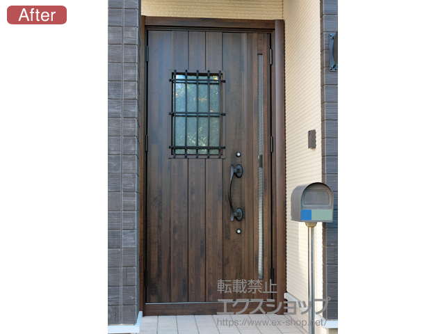 神奈川県横須賀市のLIXIL リクシル（トステム）玄関ドア施工例(リシェント玄関ドア3 断熱K2仕様 親子仕様(ランマ無)L D44型 ※手動仕様【非防火仕様】:98557791-1)