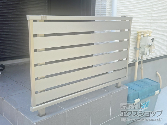 東京都葛飾区のYKKAPフェンス・柵・塀施工例(シンプレオフェンスSY1F型 横スリット 自由柱施工:121052613-1)